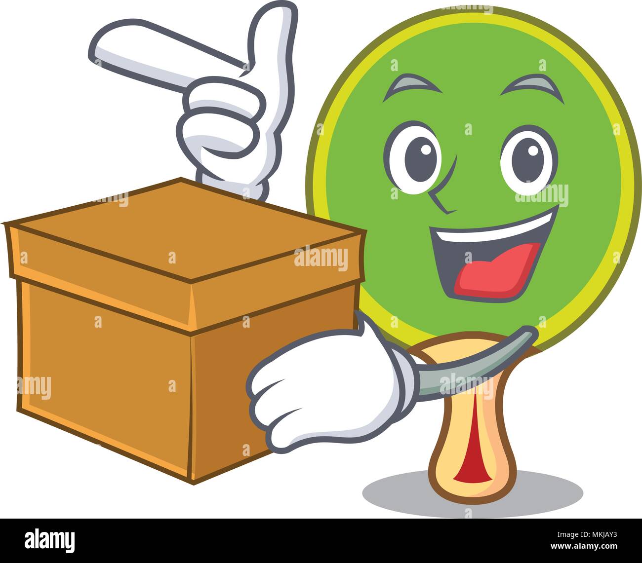 With box ping pong racket character cartoon Stock Vector Image & Art ...