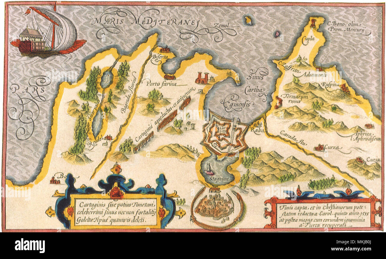 Map of Tunis 1633 Stock Photo - Alamy