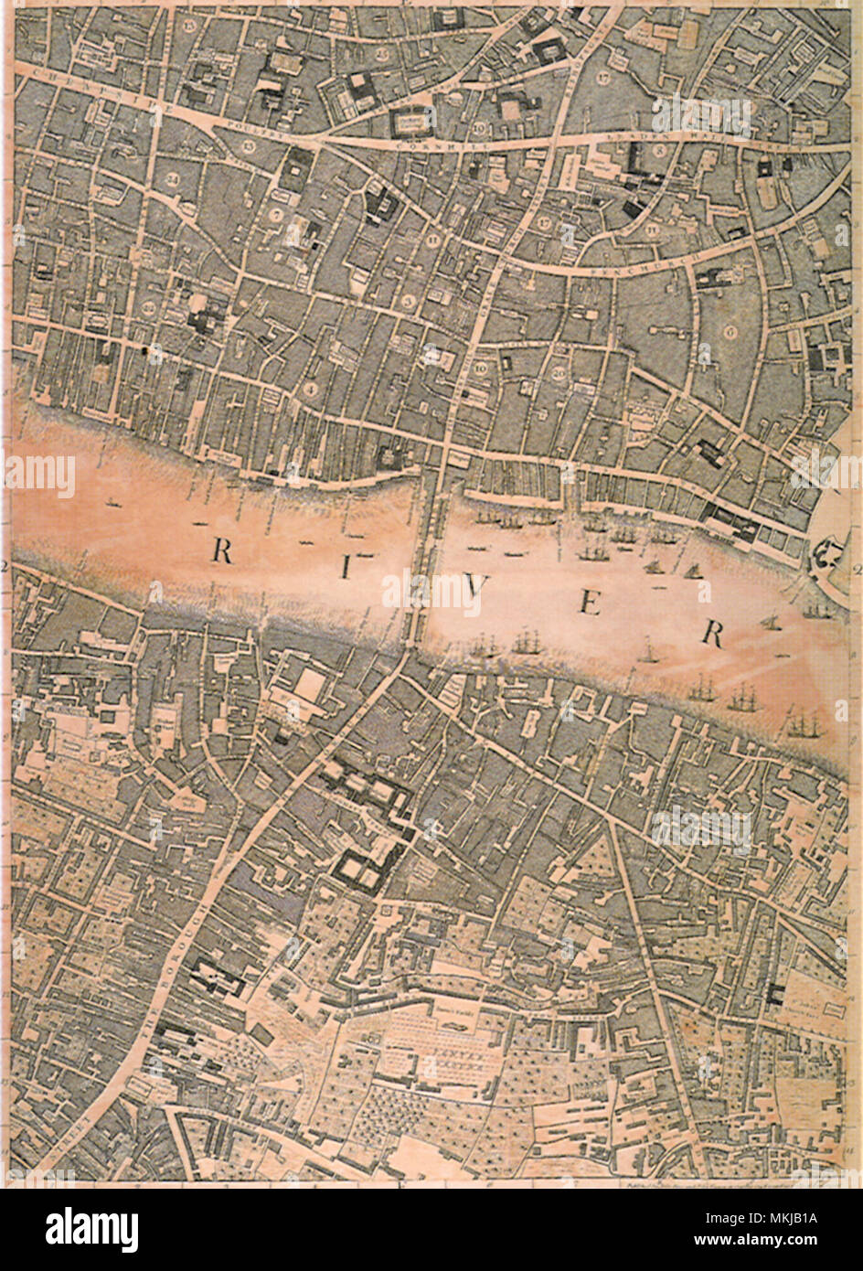 London river thames map hi-res stock photography and images - Alamy