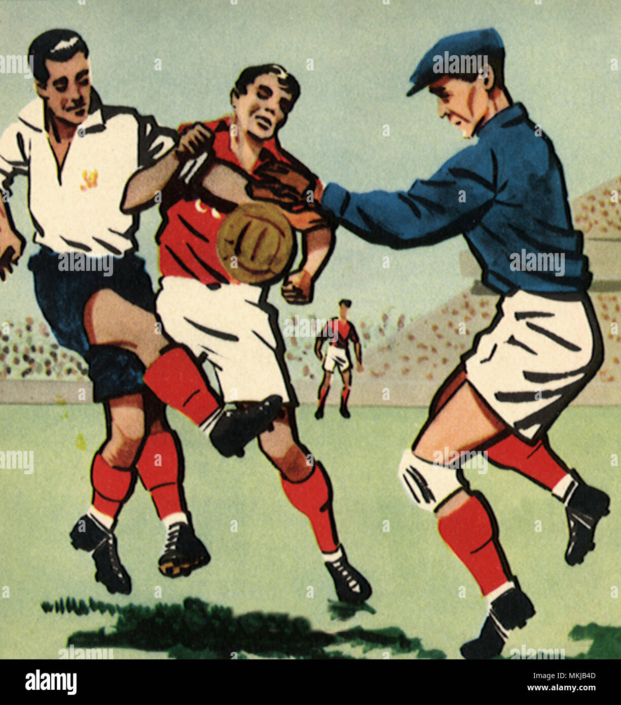 Three Soccer Players Stock Photo - Alamy