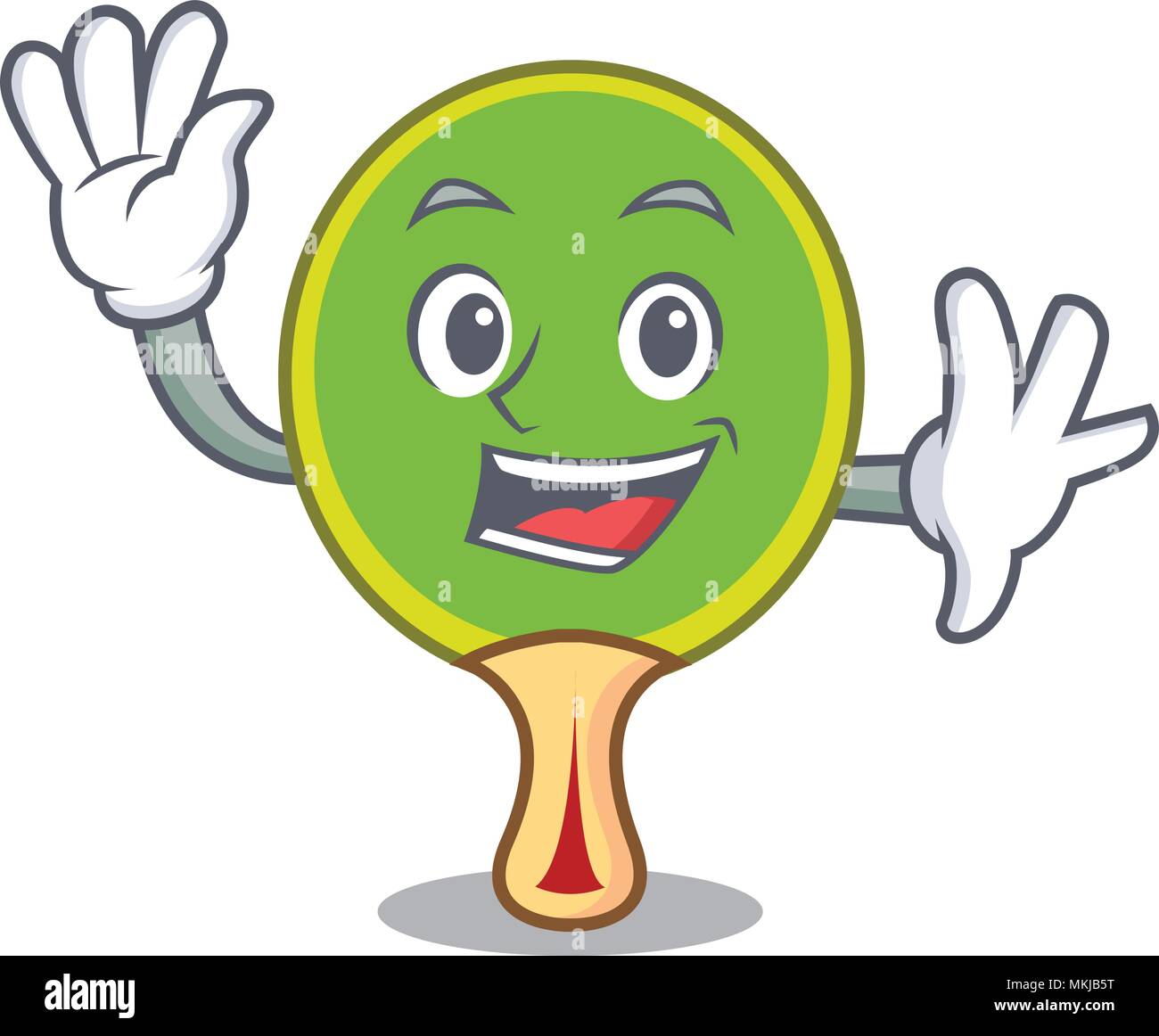 Waving ping pong racket character cartoon Stock Vector Image & Art - Alamy