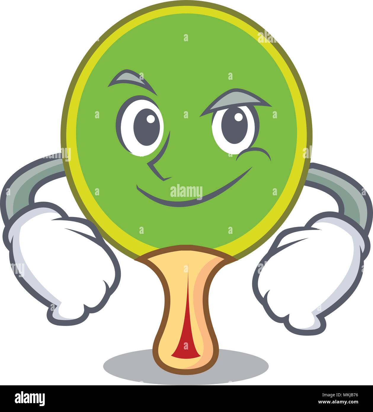 Smirking ping pong racket character cartoon Stock Vector Image & Art ...