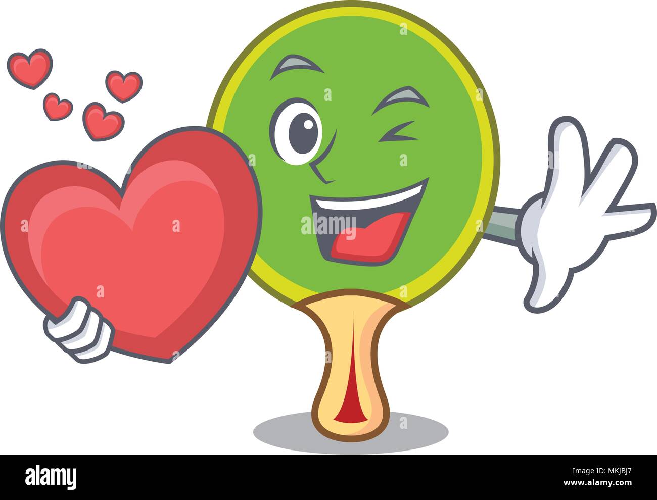 With heart ping pong racket mascot cartoon Stock Vector Image & Art - Alamy