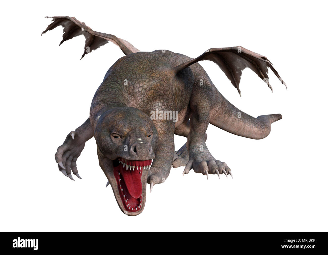 3D rendering of a fantasy hatchling dragon isolated on white background ...
