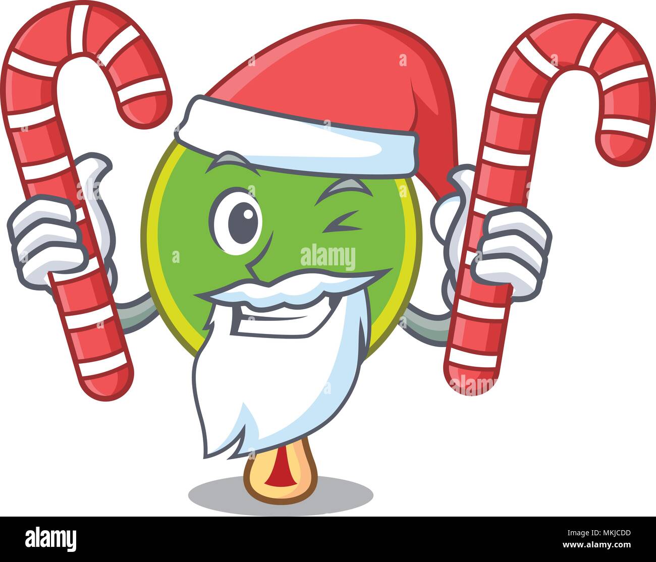 Santa with candy ping pong racket mascot cartoon Stock Vector Image ...