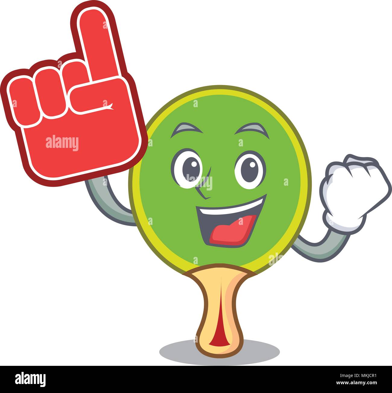 Foam finger ping pong racket mascot cartoon Stock Vector Image & Art ...