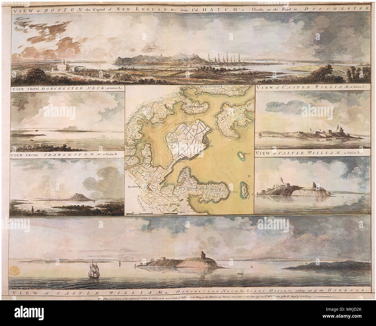 Map of Greater Boston. 1773 Stock Photo - Alamy