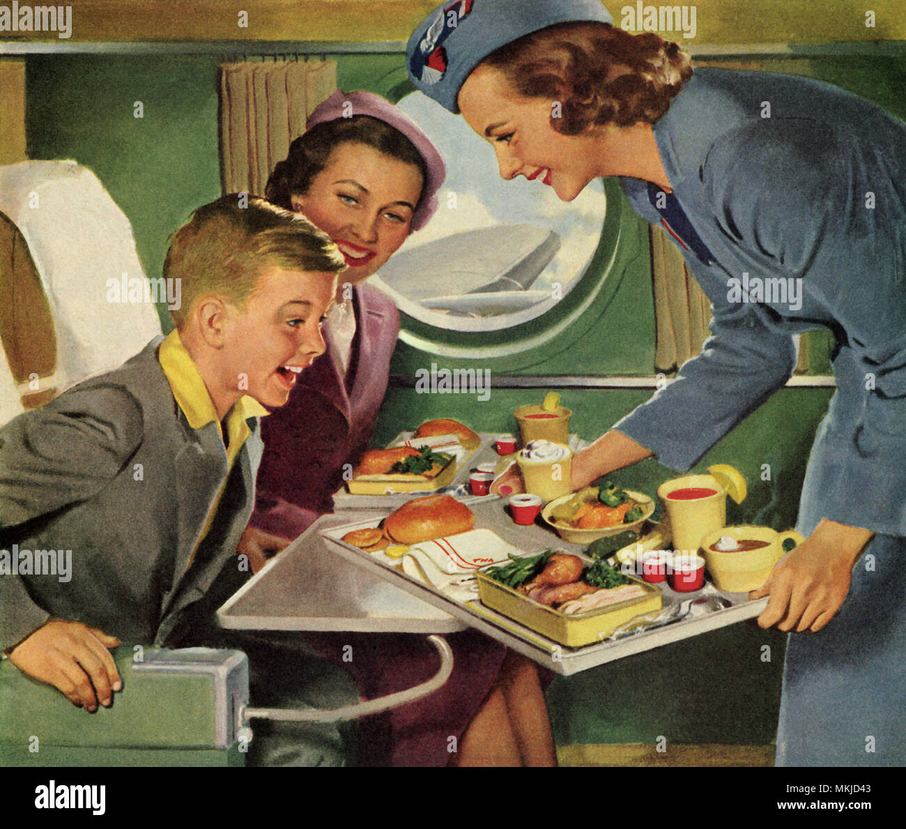 Children plane meal hi-res stock photography and images - Alamy