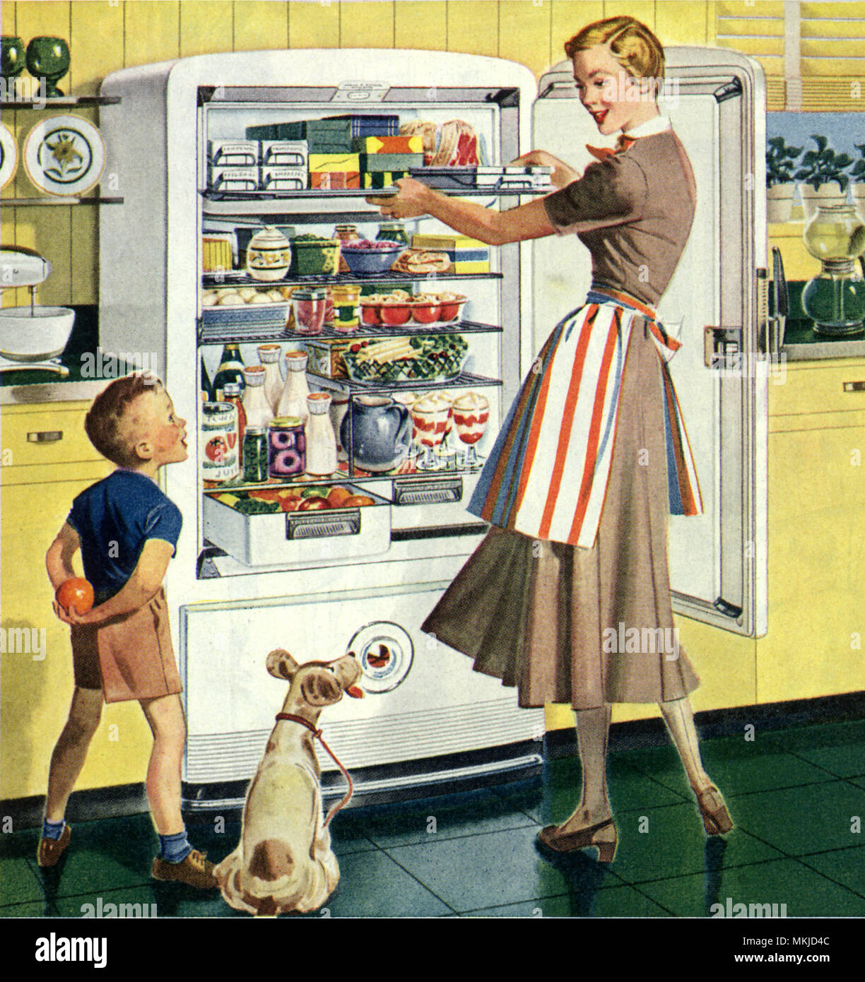 Mother, Child and Fridge Stock Photo - Alamy