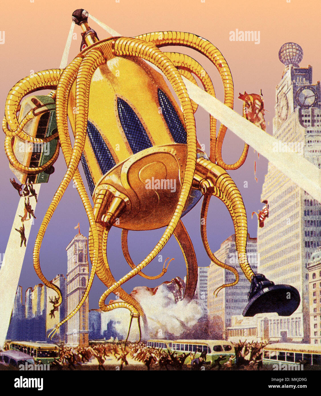 Sci Fi - Robot Destroying City Stock Photo - Alamy