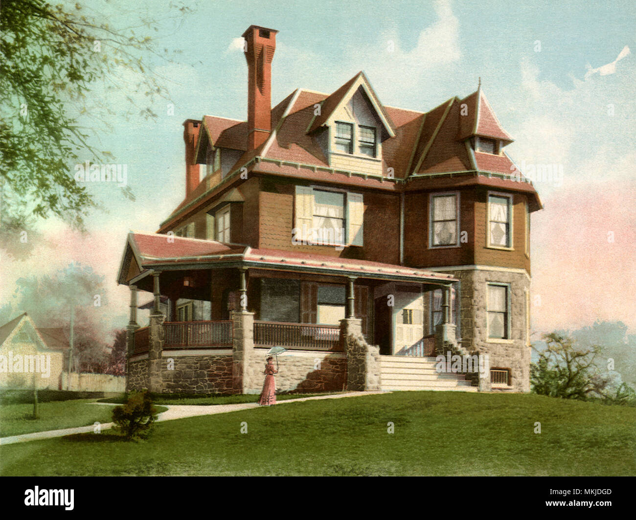 Brown two story house hi-res stock photography and images - Alamy