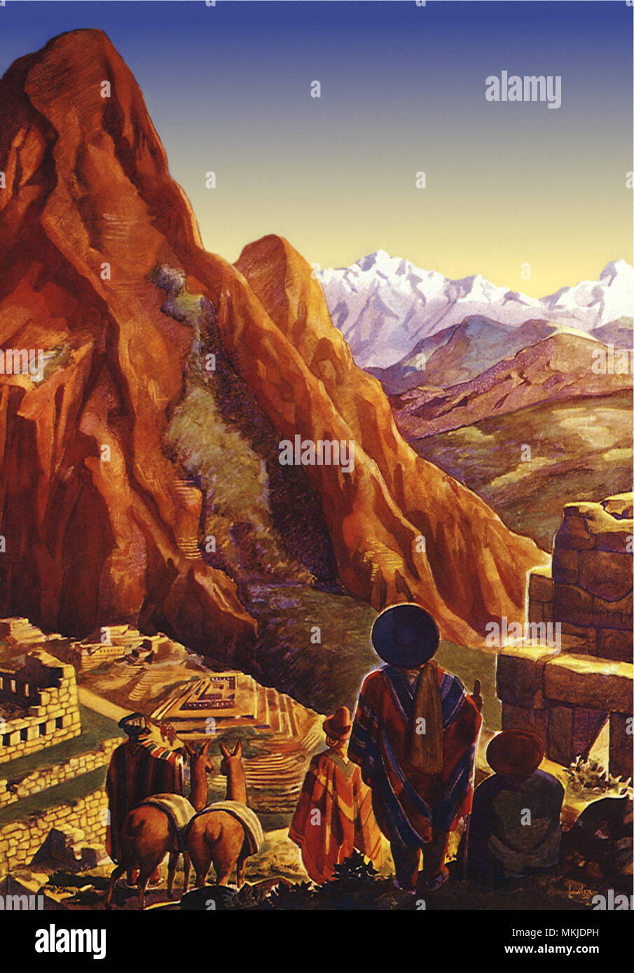 Andean People and Mounts Stock Photo - Alamy