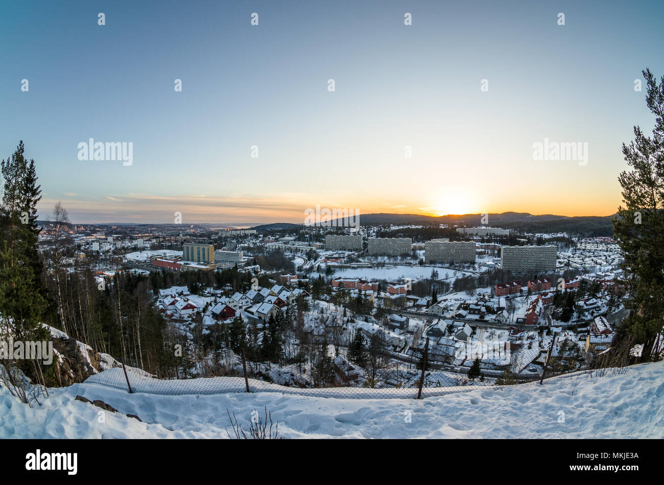 Ammerud and Grorud neighbourhood of Oslo, Norway, seen from Romsas view ...