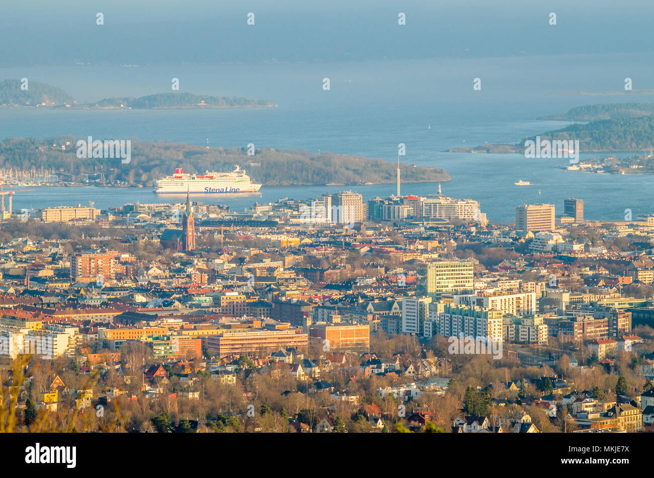 Stena Line big ro-ro ferry leaves Oslo en route to Denmark Stock Photo ...