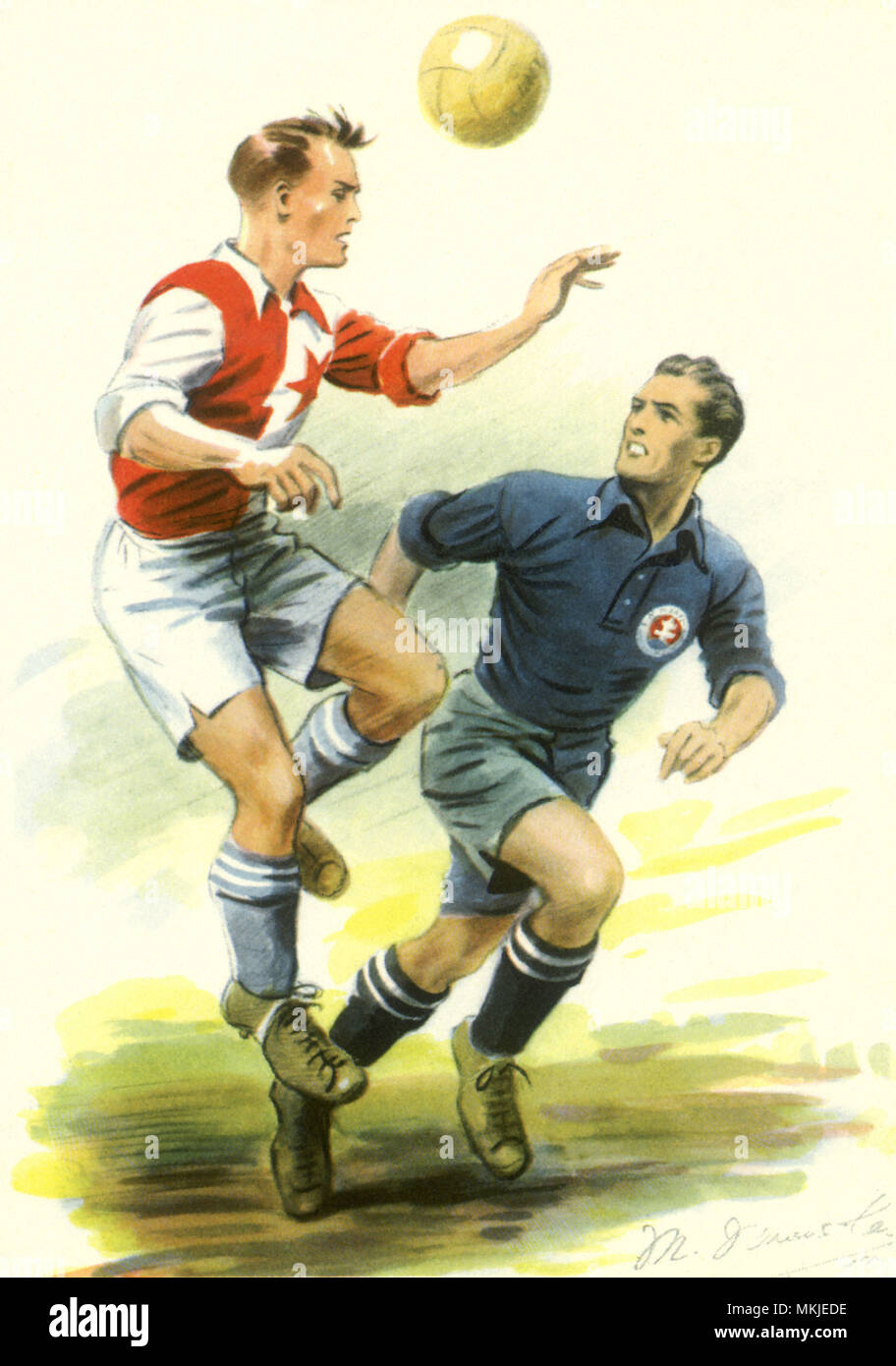 Two Soccer Players Stock Photo - Alamy