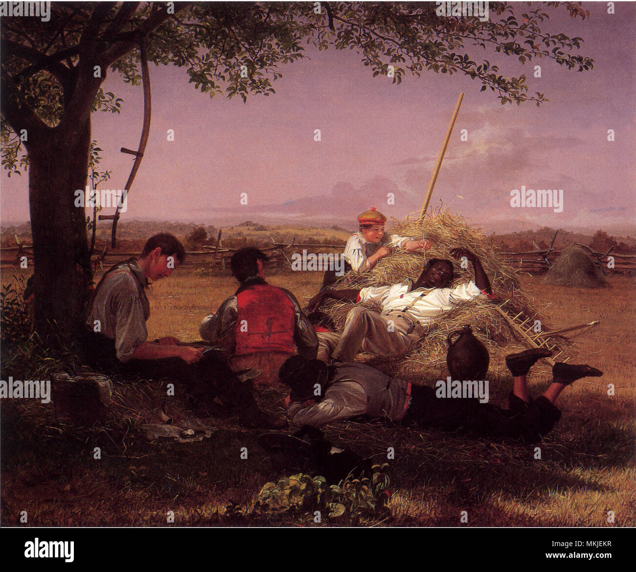 Lying in Haystack Stock Photo - Alamy