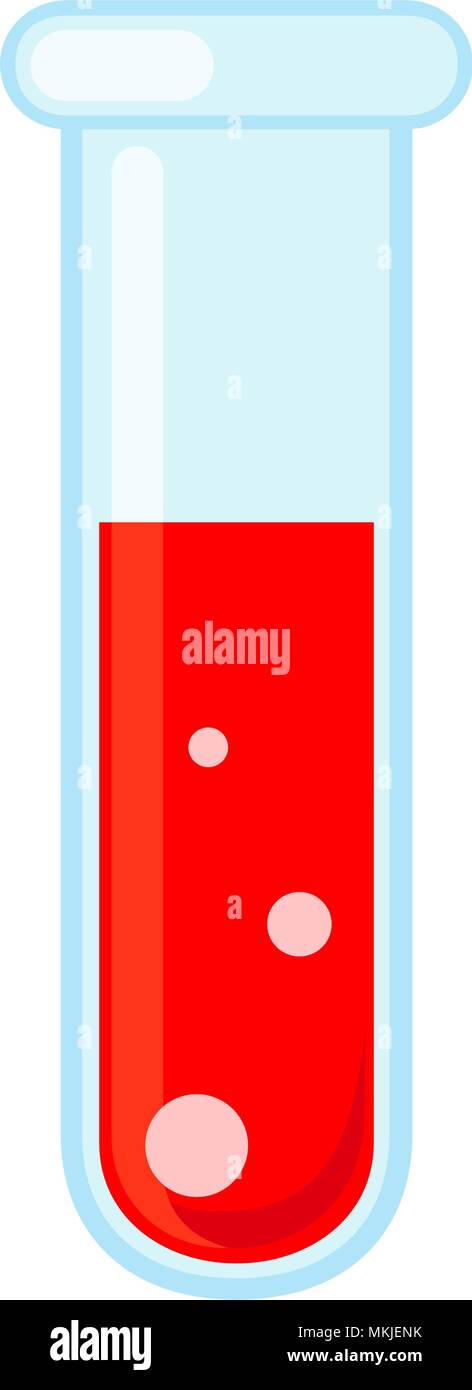 Cartoon colorful blood test tube isolated on white background ...