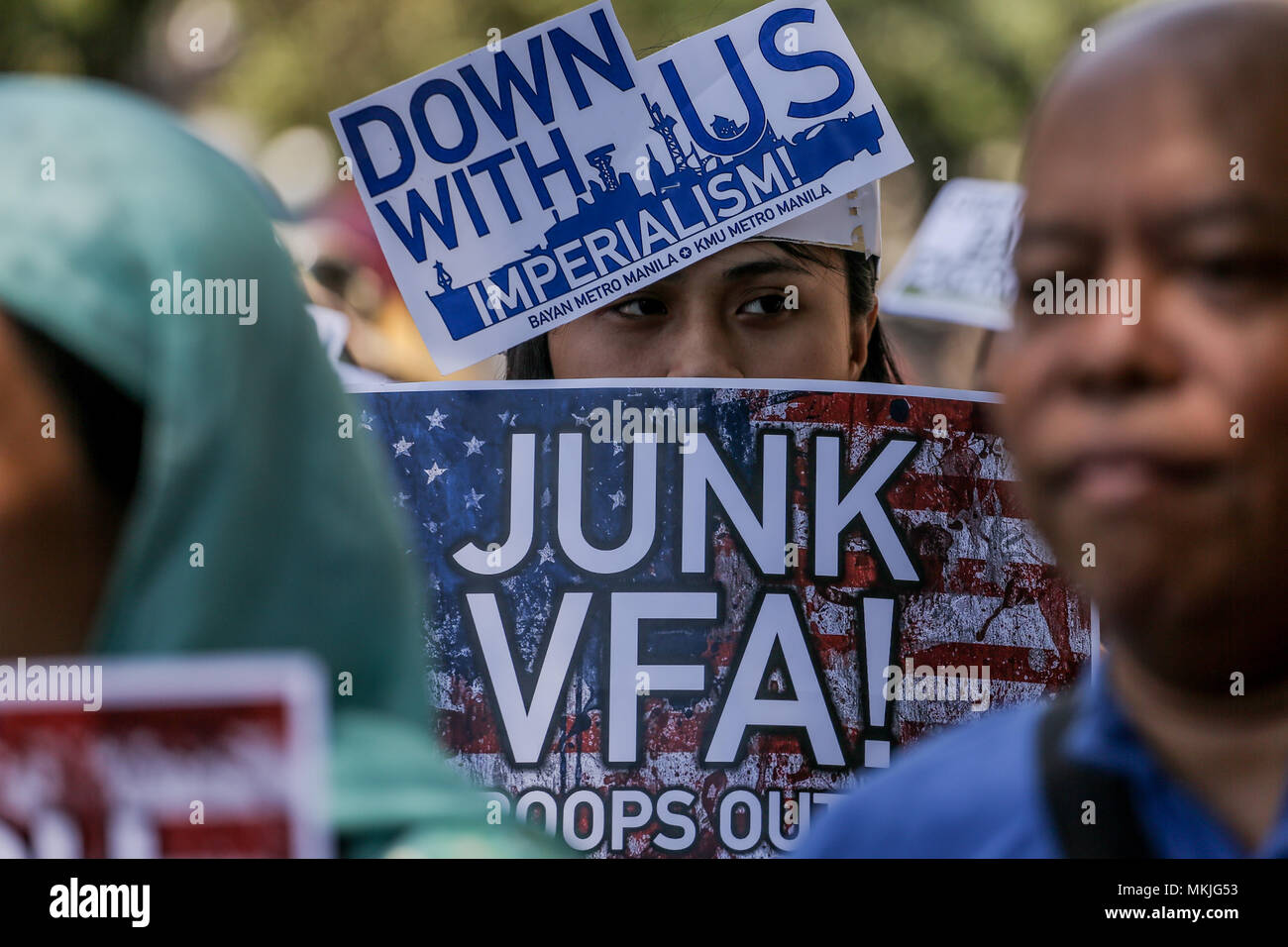 Manila, Philippines. 8th May, 2018. Filipino activists protest against ...