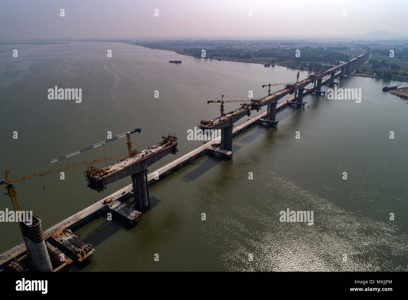 Xiangyang. 8th May, 2018. Aerial photo taken on May 8, 2018 shows the ...