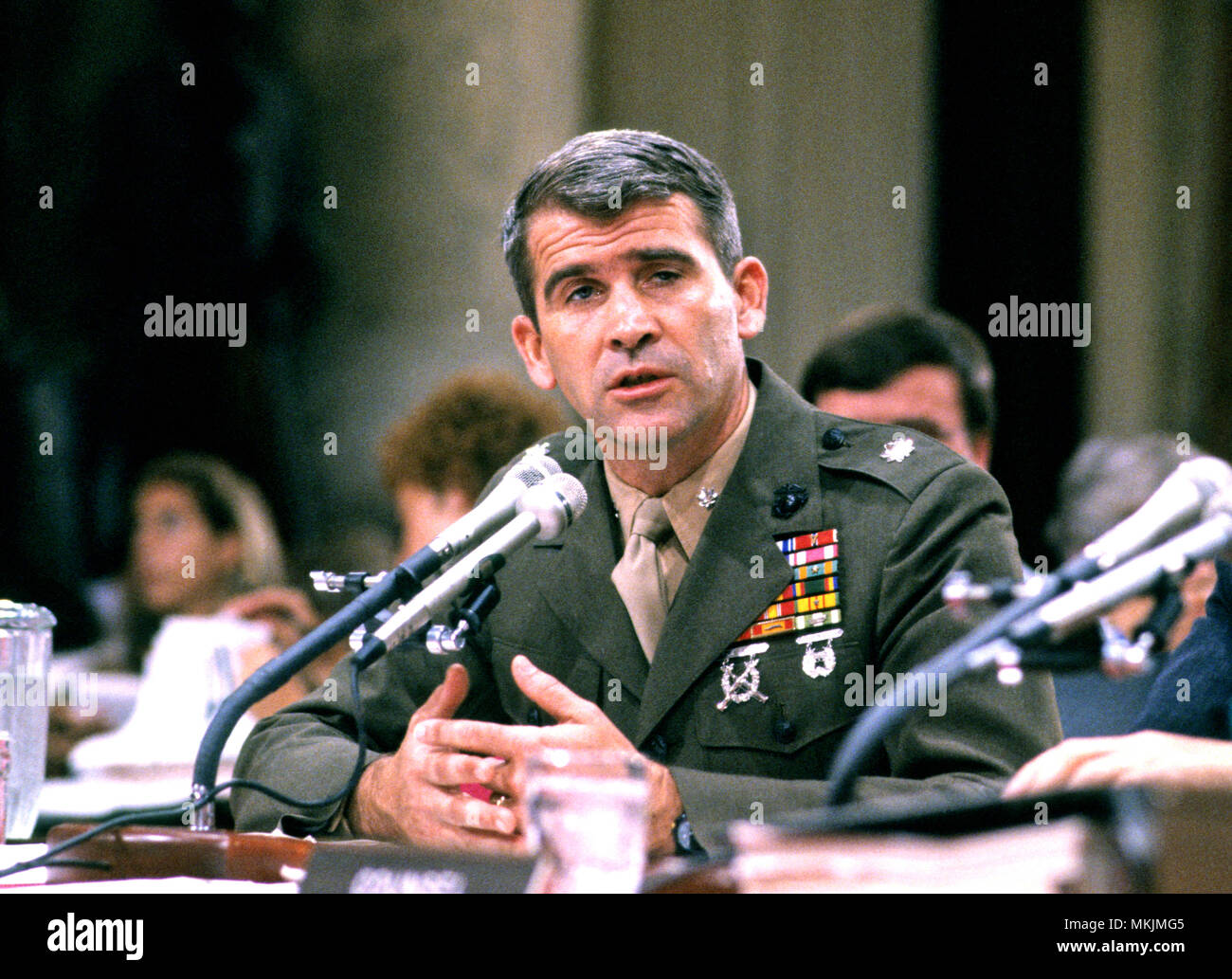 United States Marine Corps Lieutenant Colonel Oliver North testifies ...