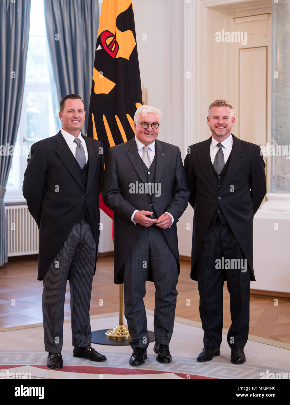 08 May 2018, Germany, Berlin: Richard Allen Grenell (L), the Unted ...