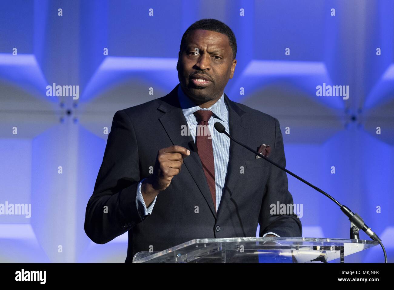 Washington, DC, USA. 8th May, 2018. DERRICK JOHNSON CEO, NAACP, at the ...