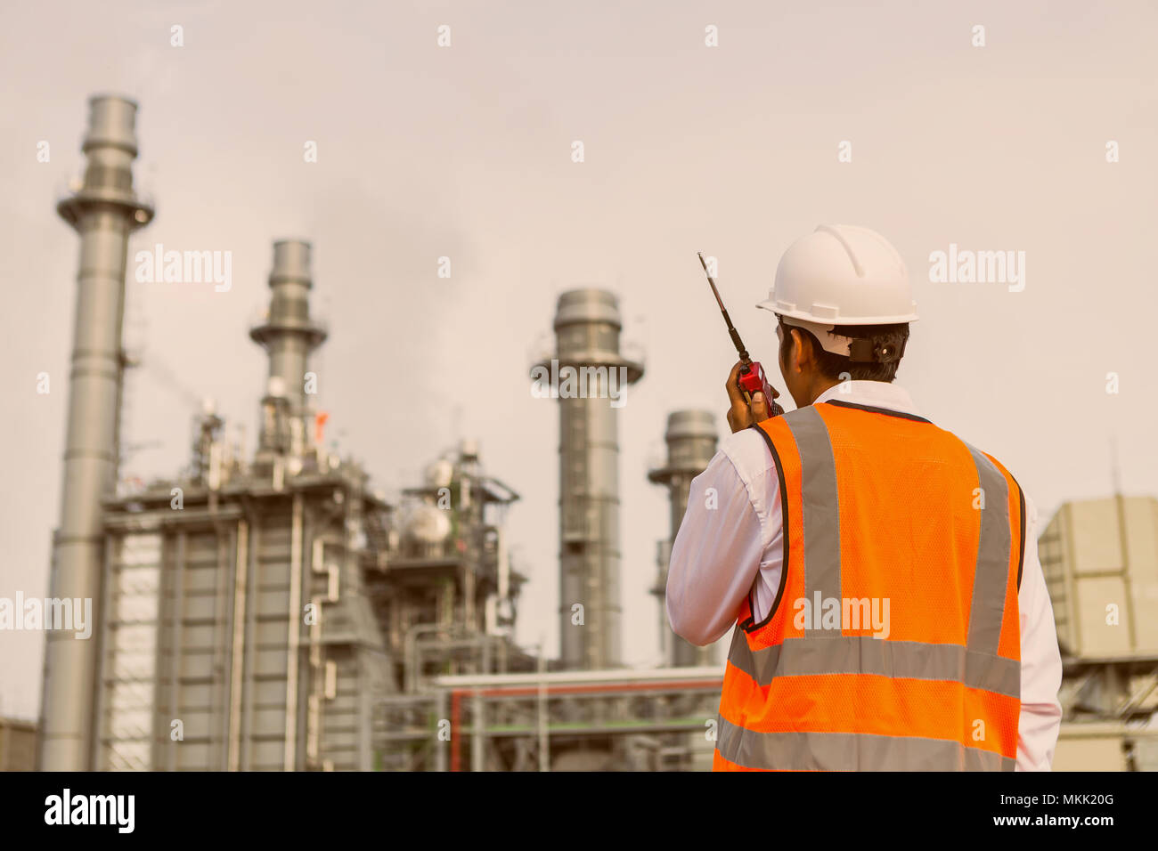 Engineering is check around factory Stock Photo - Alamy