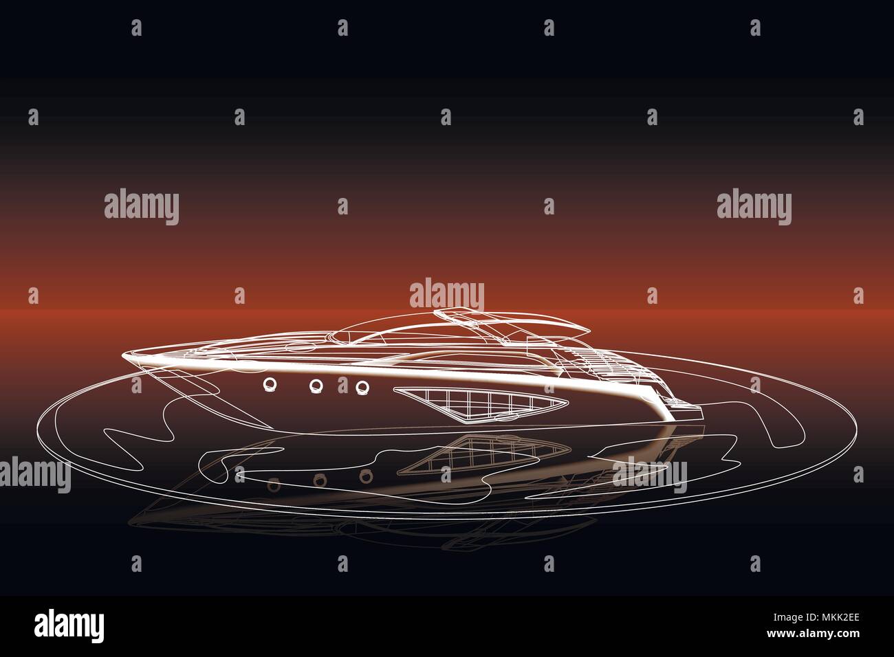 Motor boat drawing Stock Vector Images - Alamy