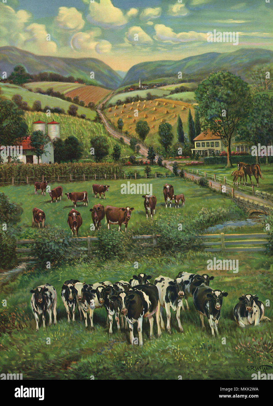 Pasture illustration hi-res stock photography and images - Alamy