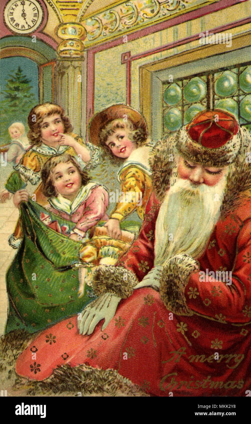 Santa Asleep on Job Stock Photo - Alamy