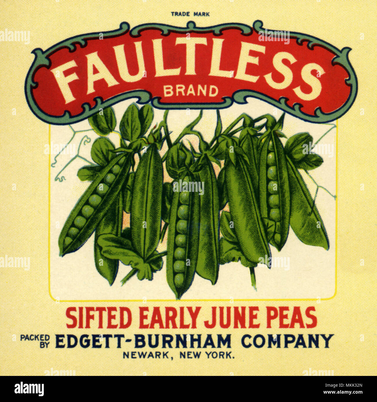 Faultless Pea Label Stock Photo - Alamy
