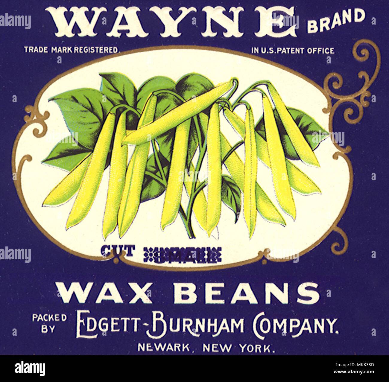 Cut Wax Beans Label Stock Photo - Alamy