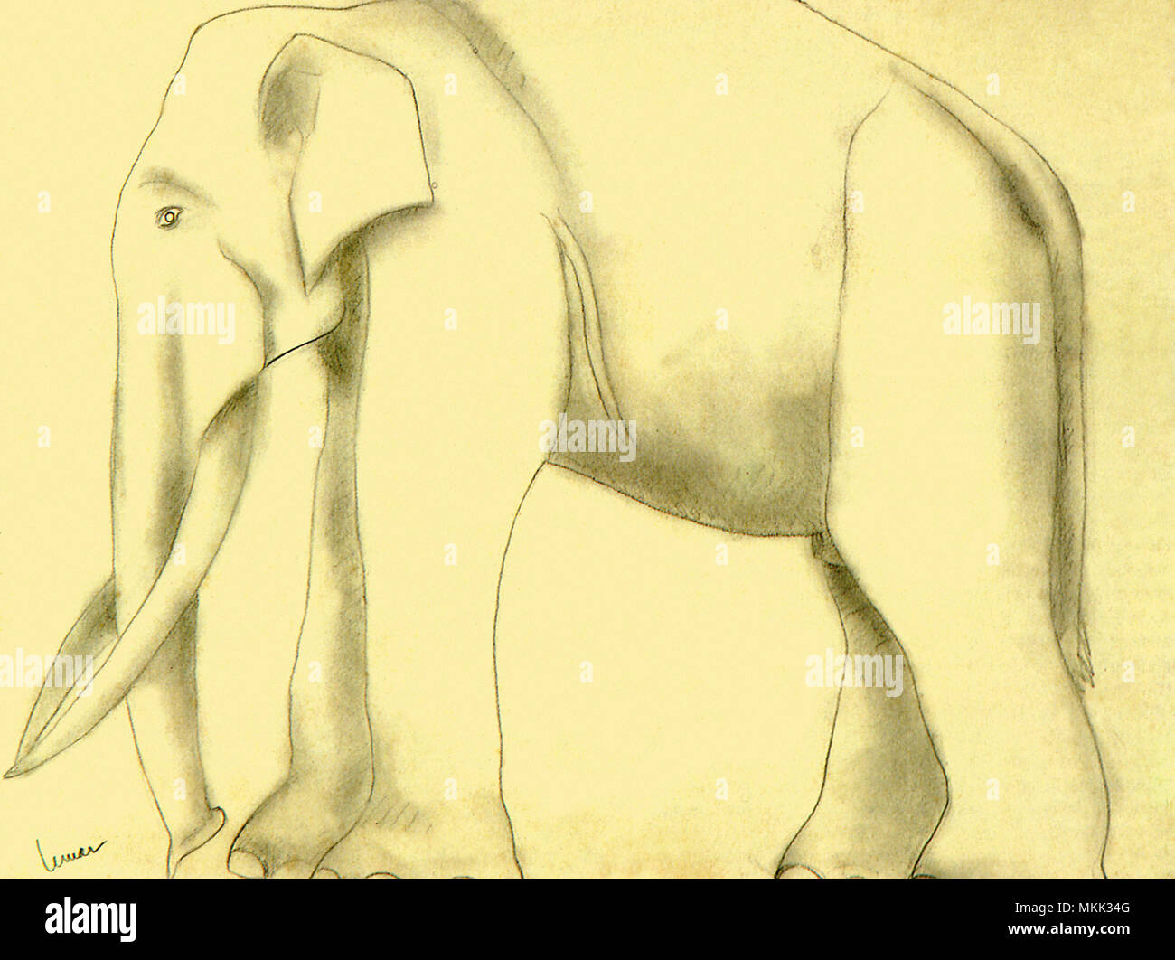 Vintage elephant drawing hi-res stock photography and images - Alamy