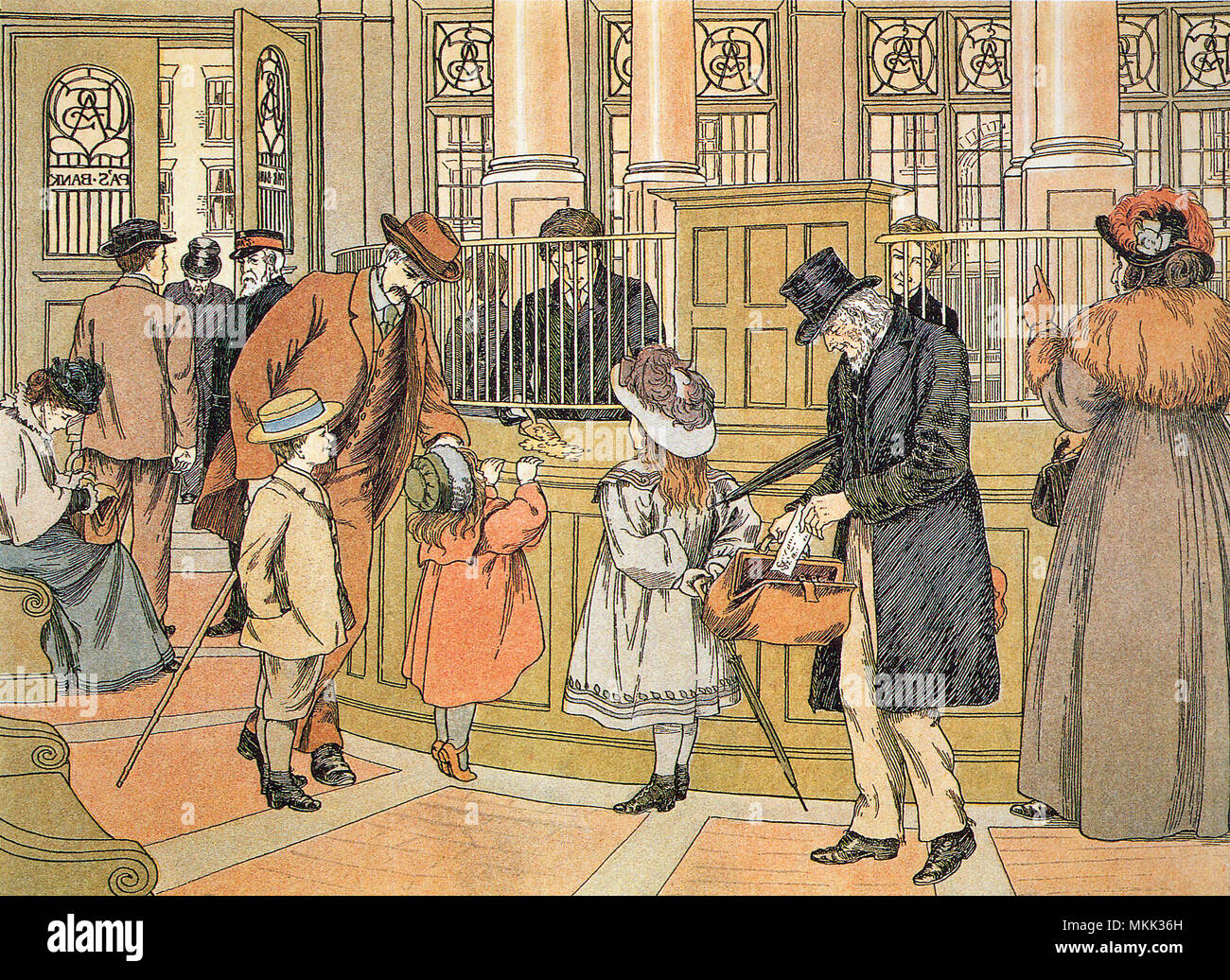 Children Visit Bank Stock Photo - Alamy