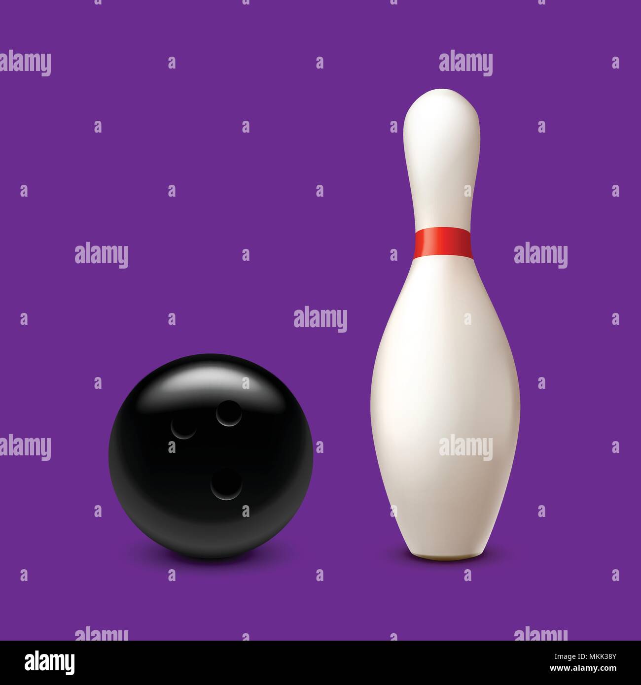 Black white bowling alley Stock Vector Images - Alamy