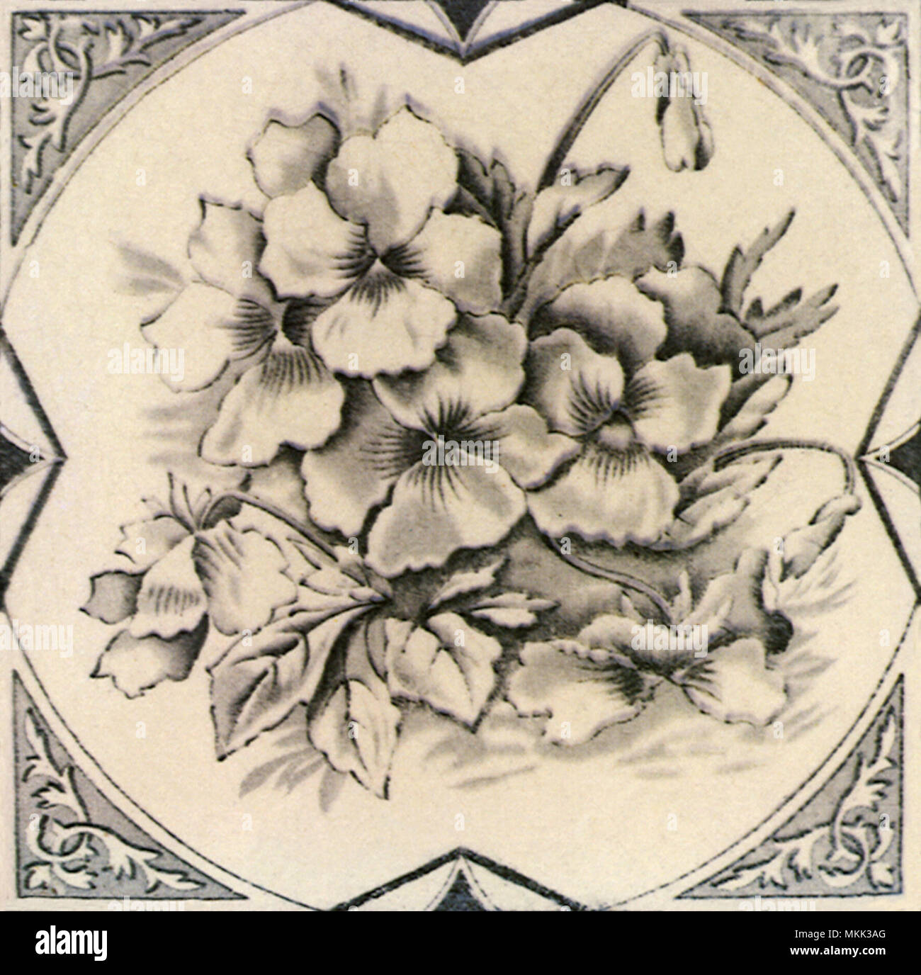 Floral Tile Design Stock Photo - Alamy