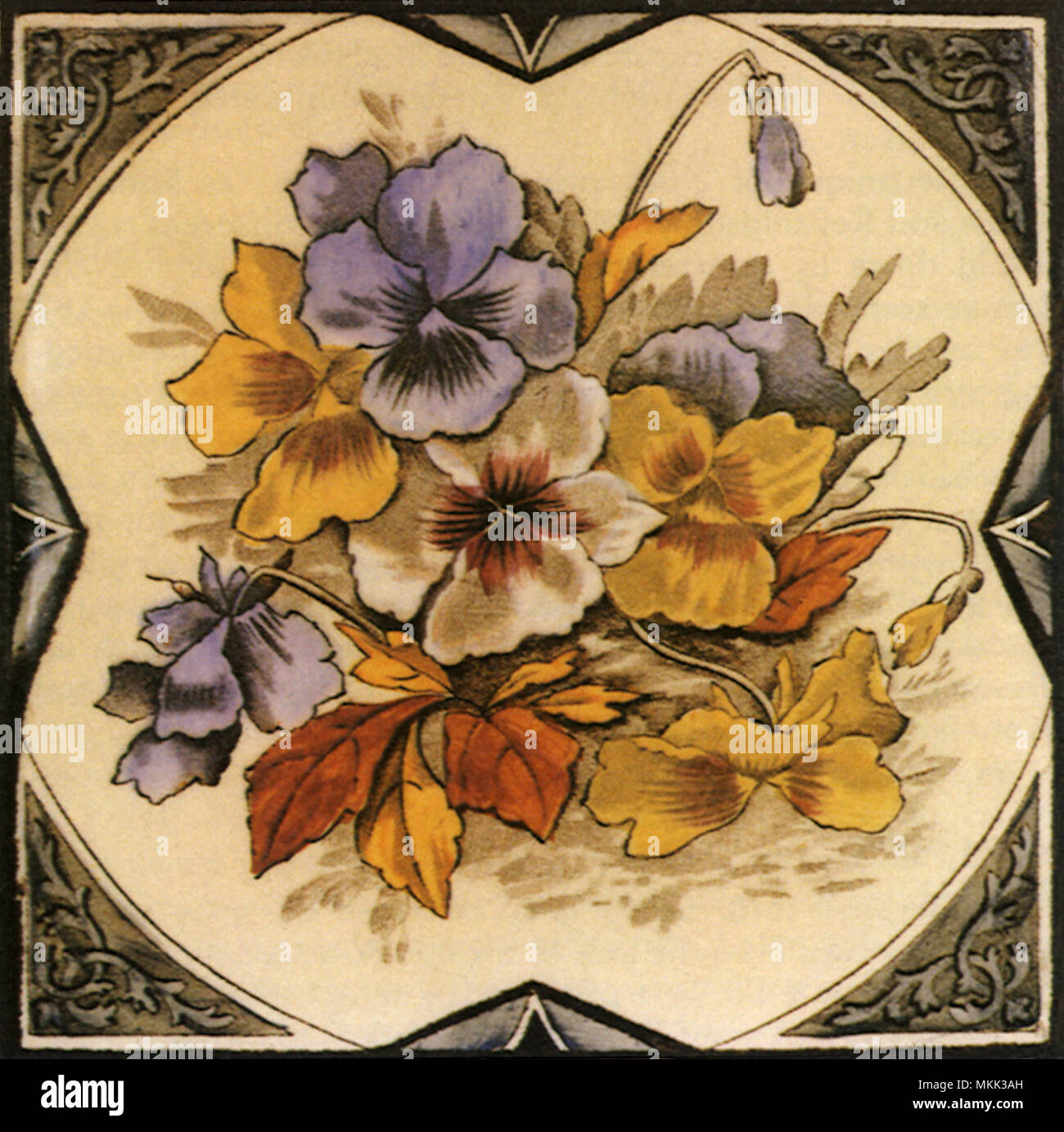 Floral Tile Design Stock Photo - Alamy