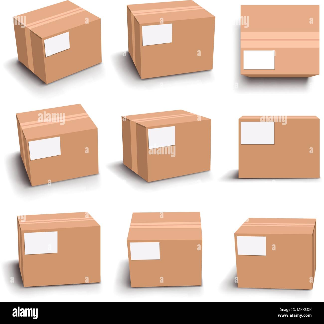 set of boxes Stock Vector Image & Art - Alamy