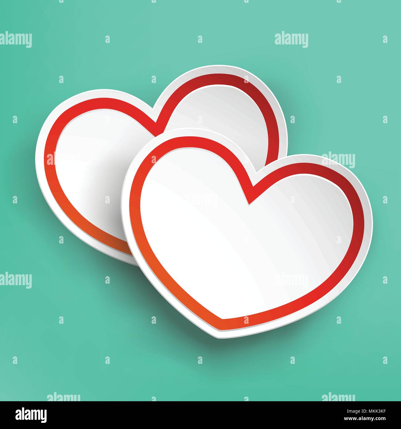 Red handmade paper hearts Stock Vector Images - Alamy