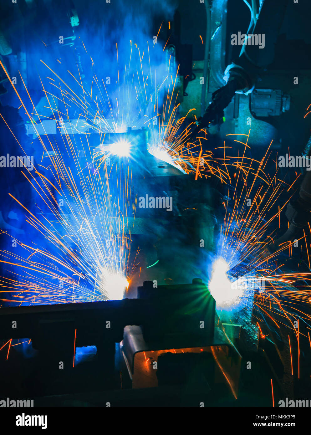 Industrial is welding assembly automotive part in factory Stock Photo ...