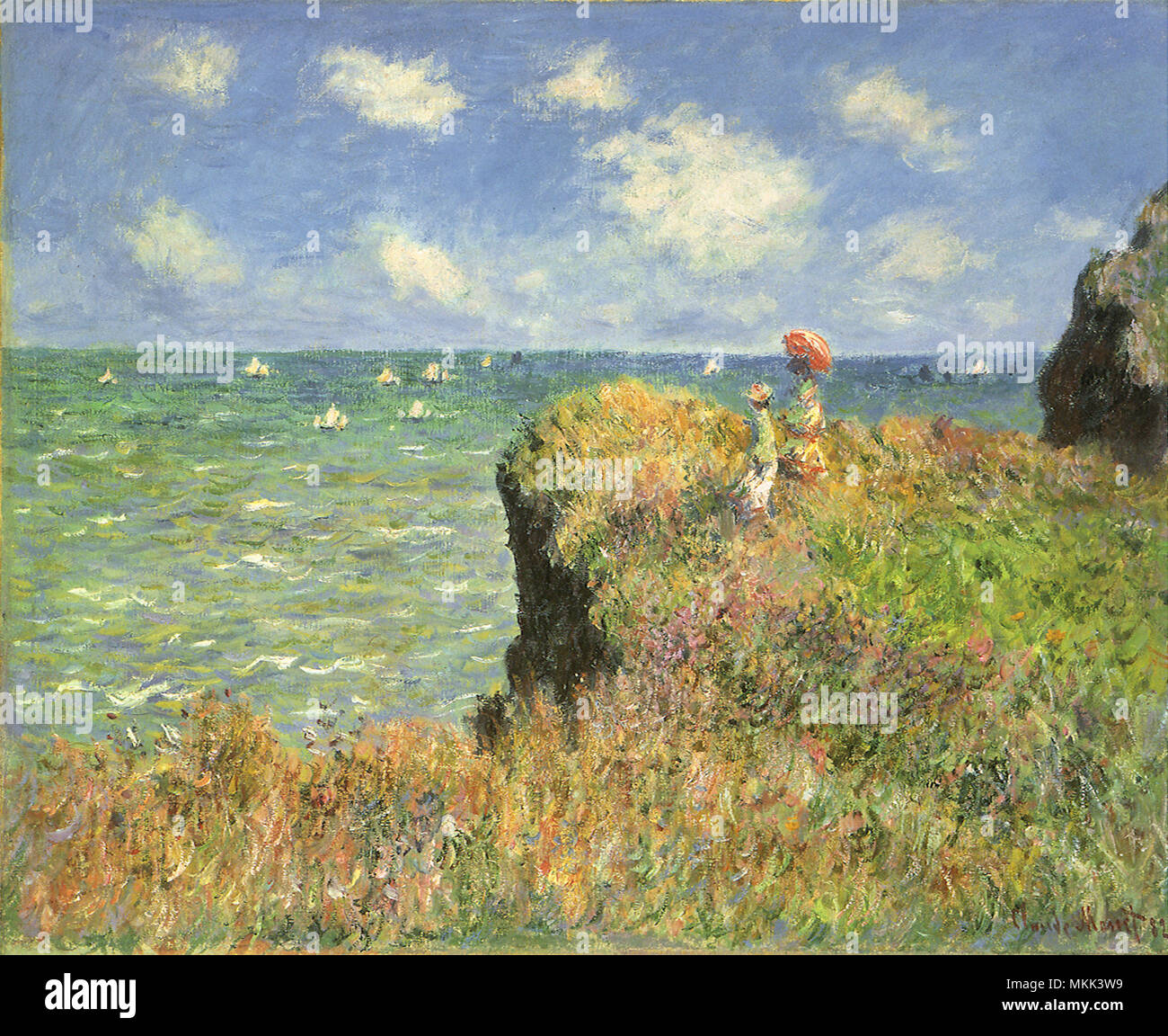 Cliff walk at pourville claude monet hi-res stock photography and ...