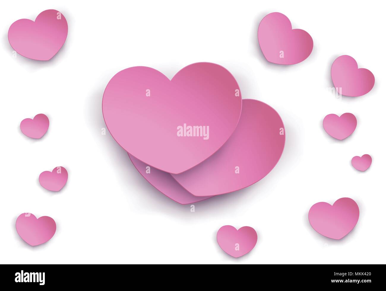 Red handmade paper hearts Stock Vector Images - Alamy