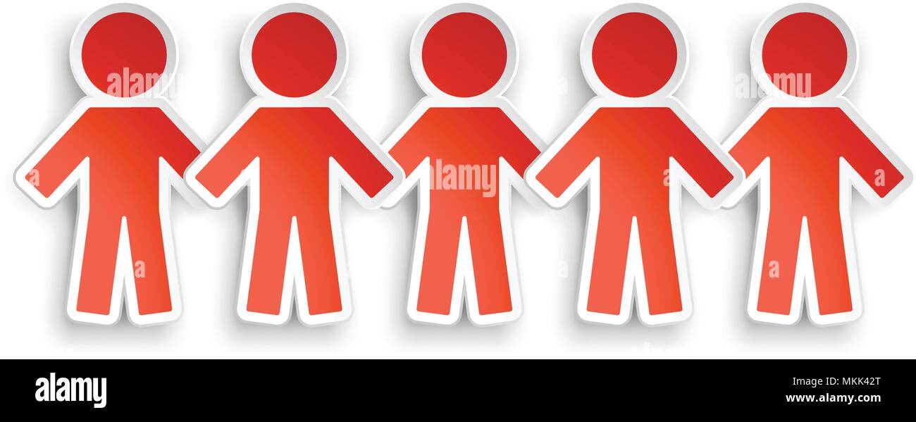 Paper chain people diversity Stock Vector Images - Alamy