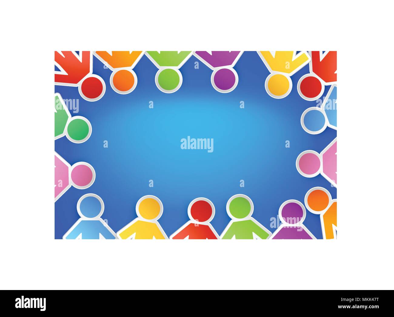 Paper chain people circle Stock Vector Images - Alamy