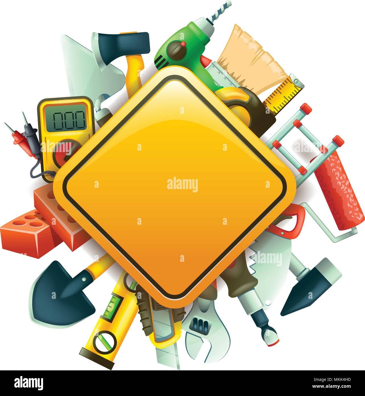 Drill hammer saw level Stock Vector Images - Alamy