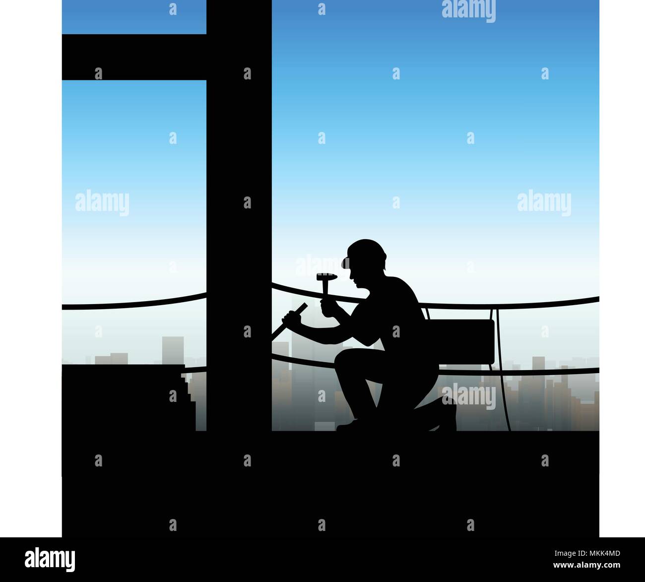 Construction workers building city Stock Vector Images - Alamy