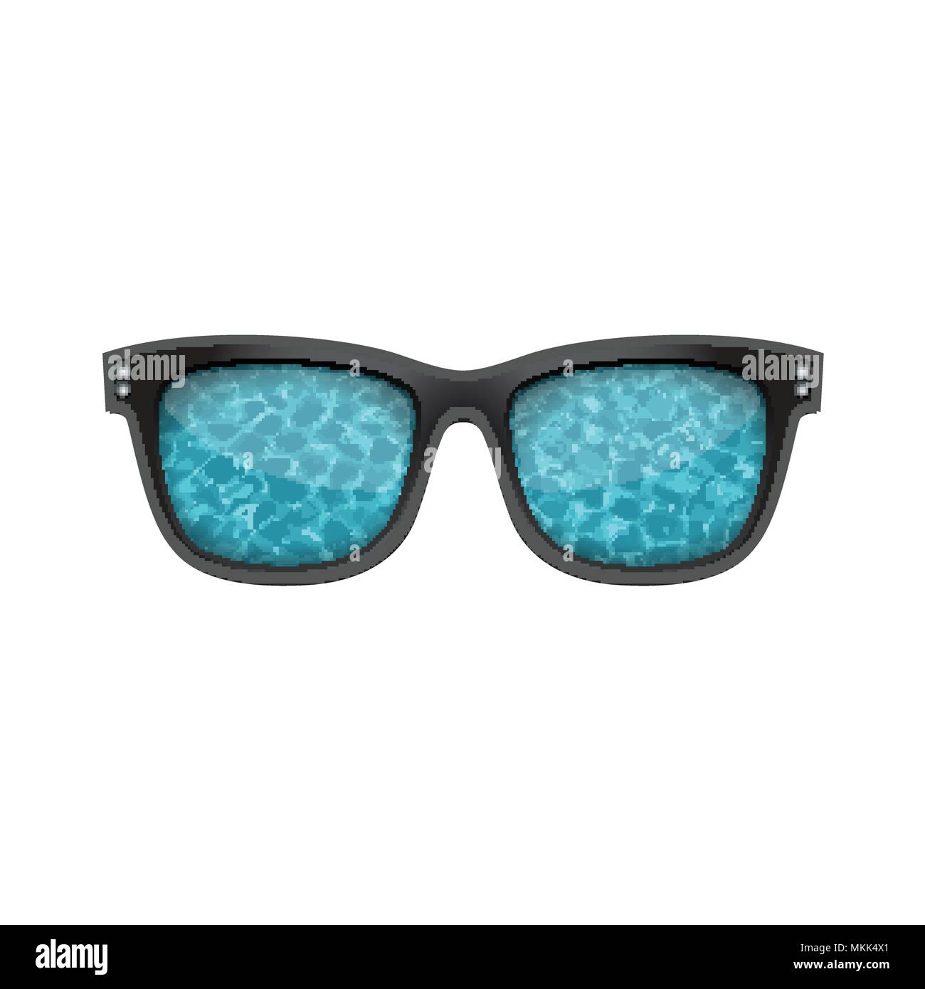 Summer sunglasses with rippled swimming pool reflection Stock Vector ...