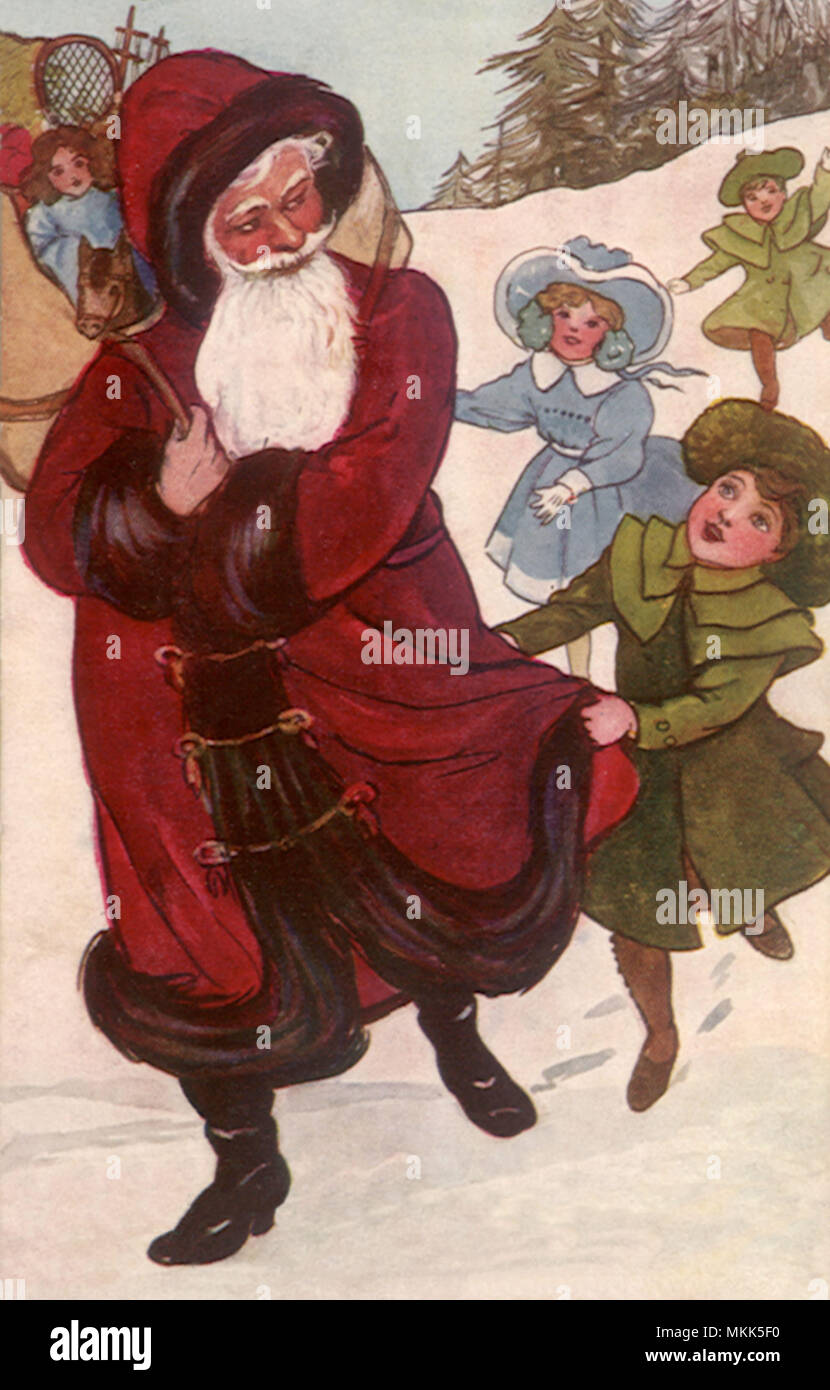Children Catch Santa Stock Photo - Alamy