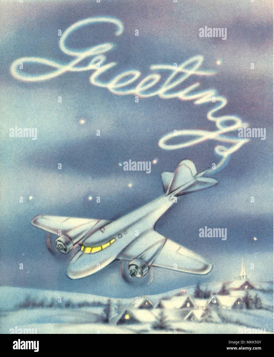 Plane and Greetings Stock Photo - Alamy