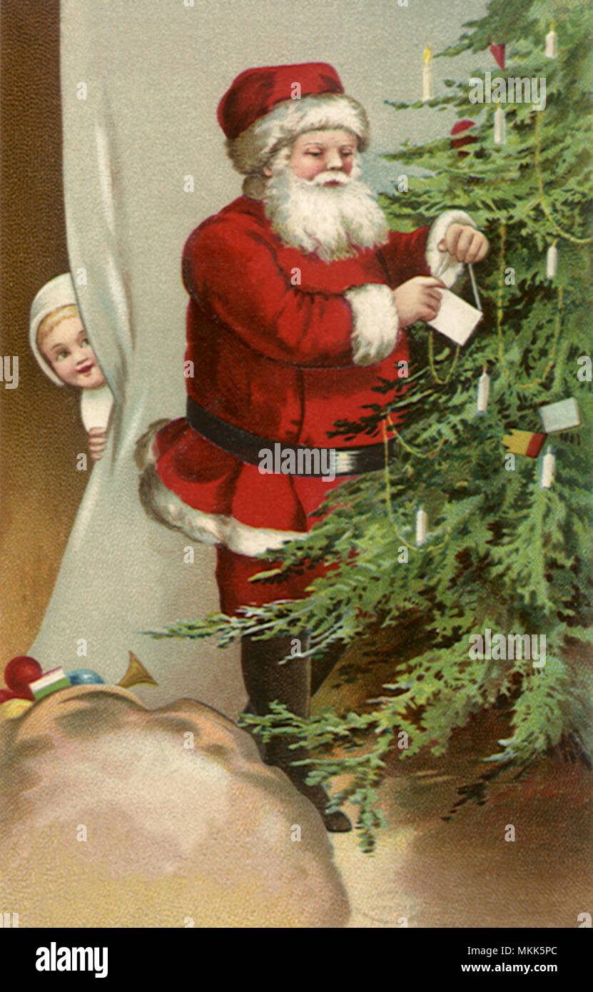 Santa Hanging Note Stock Photo - Alamy